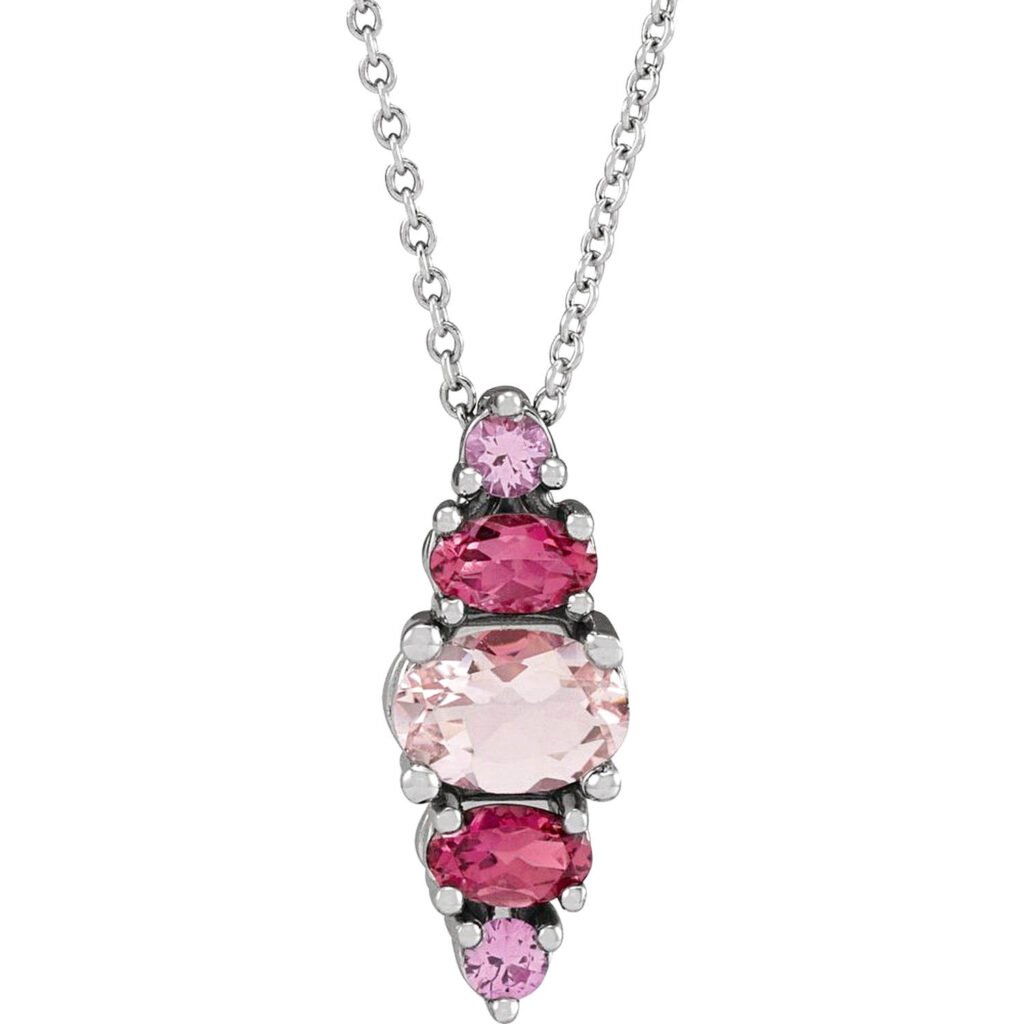 Pink Sapphire, Morganite and Tourmaline Necklace | Boelry