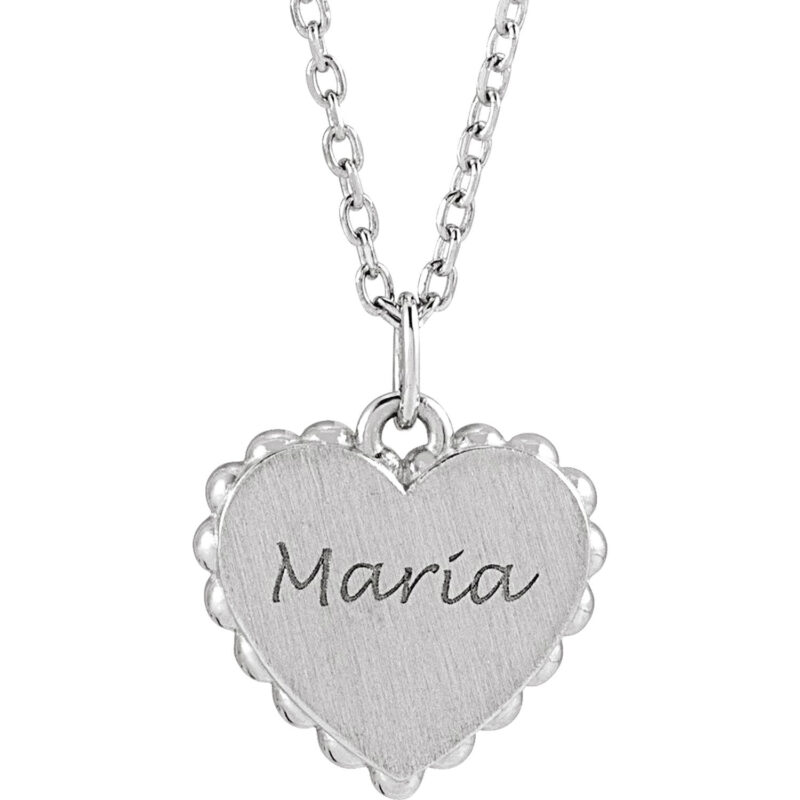 14K Gold Scalloped Engravable Heart Necklace | Boelry