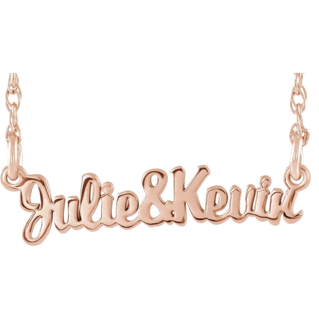 Personalized Couple Name Necklace 14K Gold | Boelry